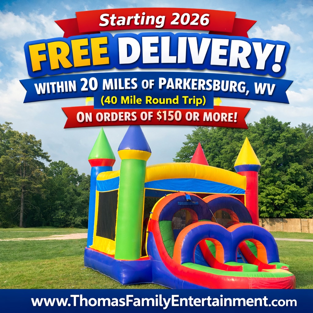 Rent A Bounce House & Get Free 20 Mile Delivery from Parkersburg, WV